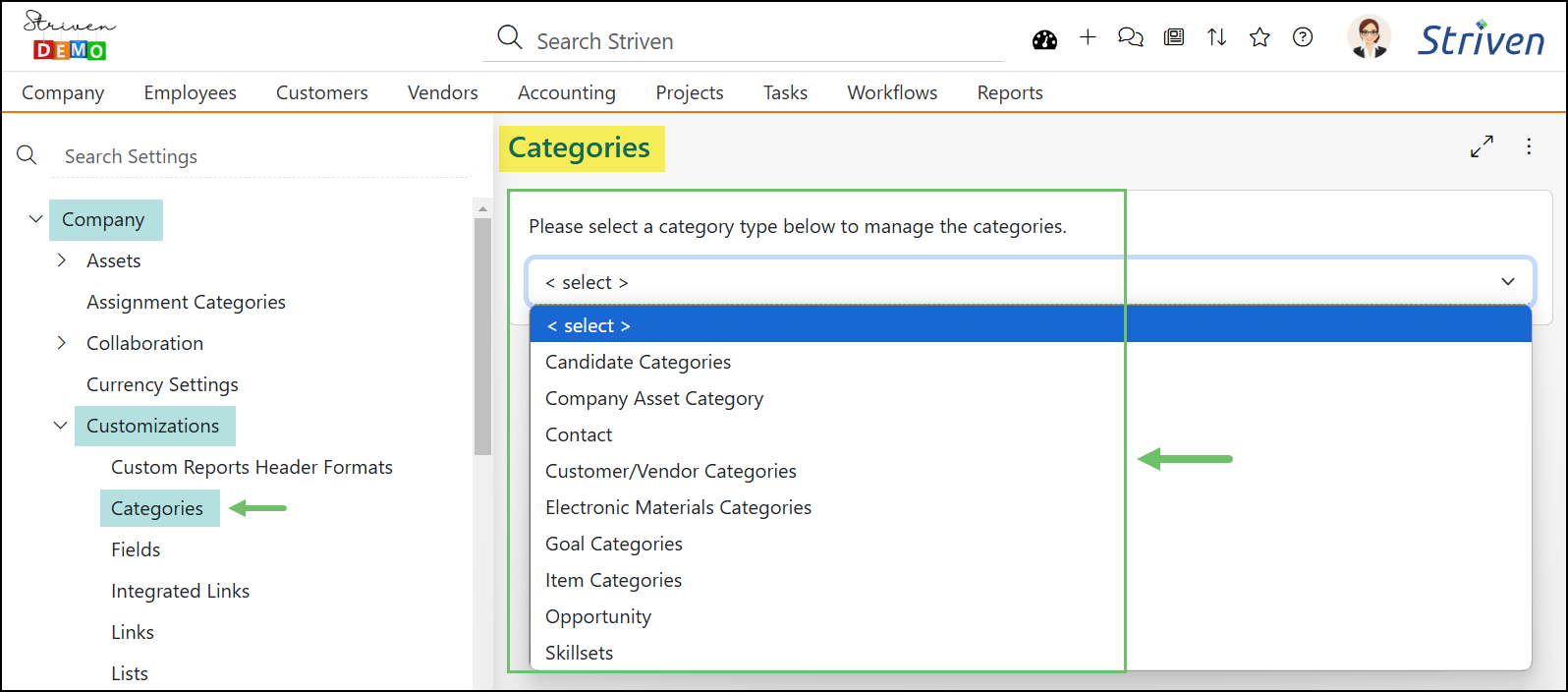 Category Management | User Docs | Striven