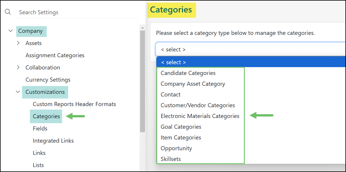 Category Management | User Docs | Striven
